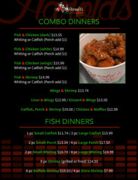 Menus - Harold's Chicken & Ice Bar